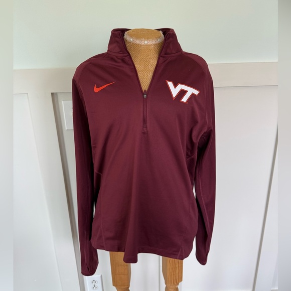Nike | Tops | Nike Virginia Tech Hokies Drifit Shirt Quarter Zip ...